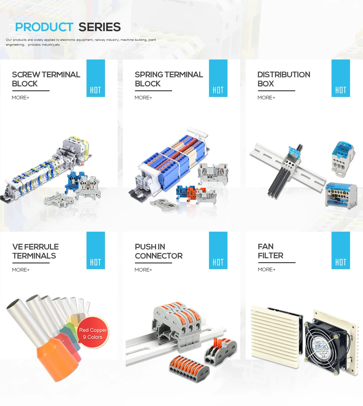 Wonke Electric Co., Ltd. - Terminal blocks, Terminal blocks accessories