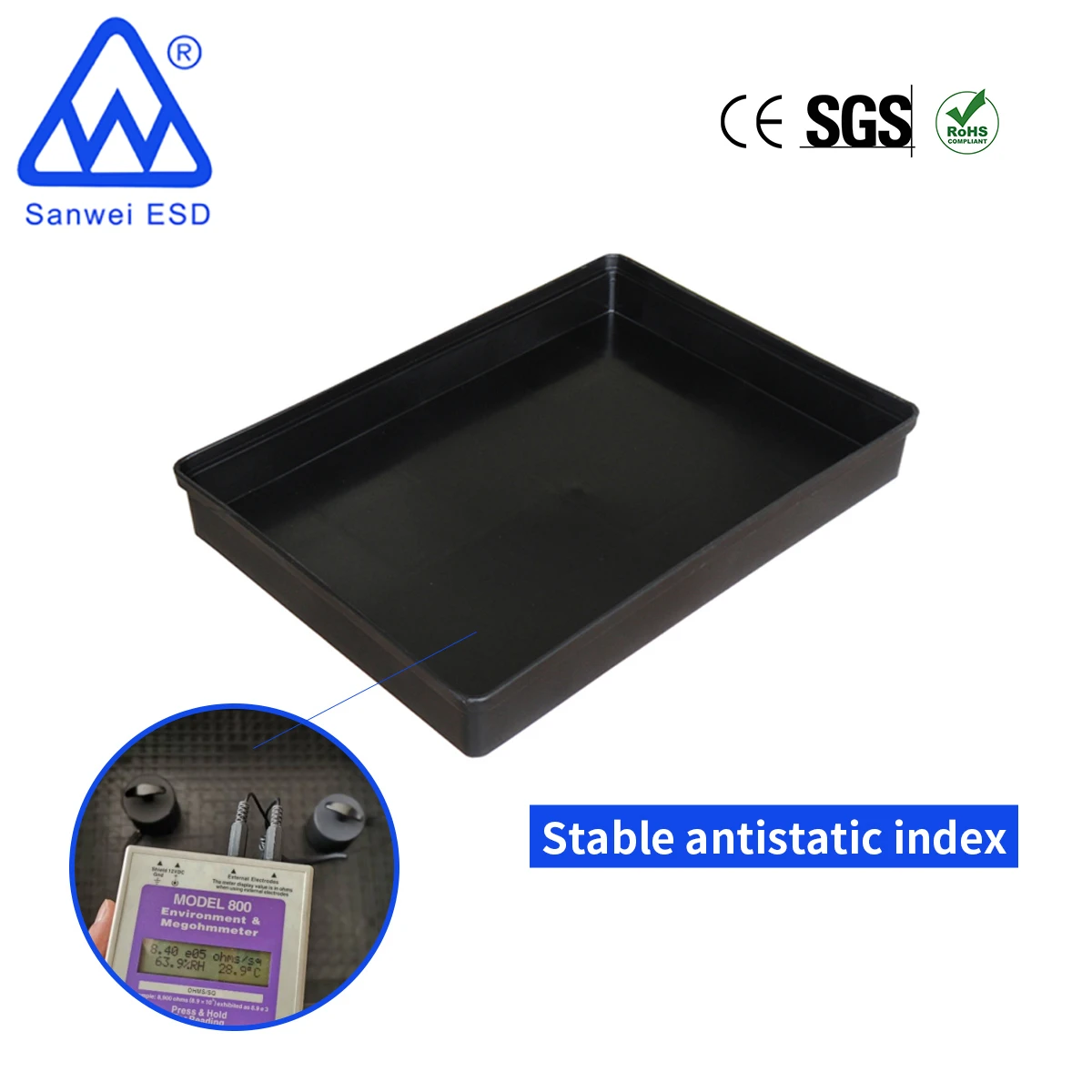 3W-9805109 Custom ESD Plastic PCB Tray - Conductive Packaging
