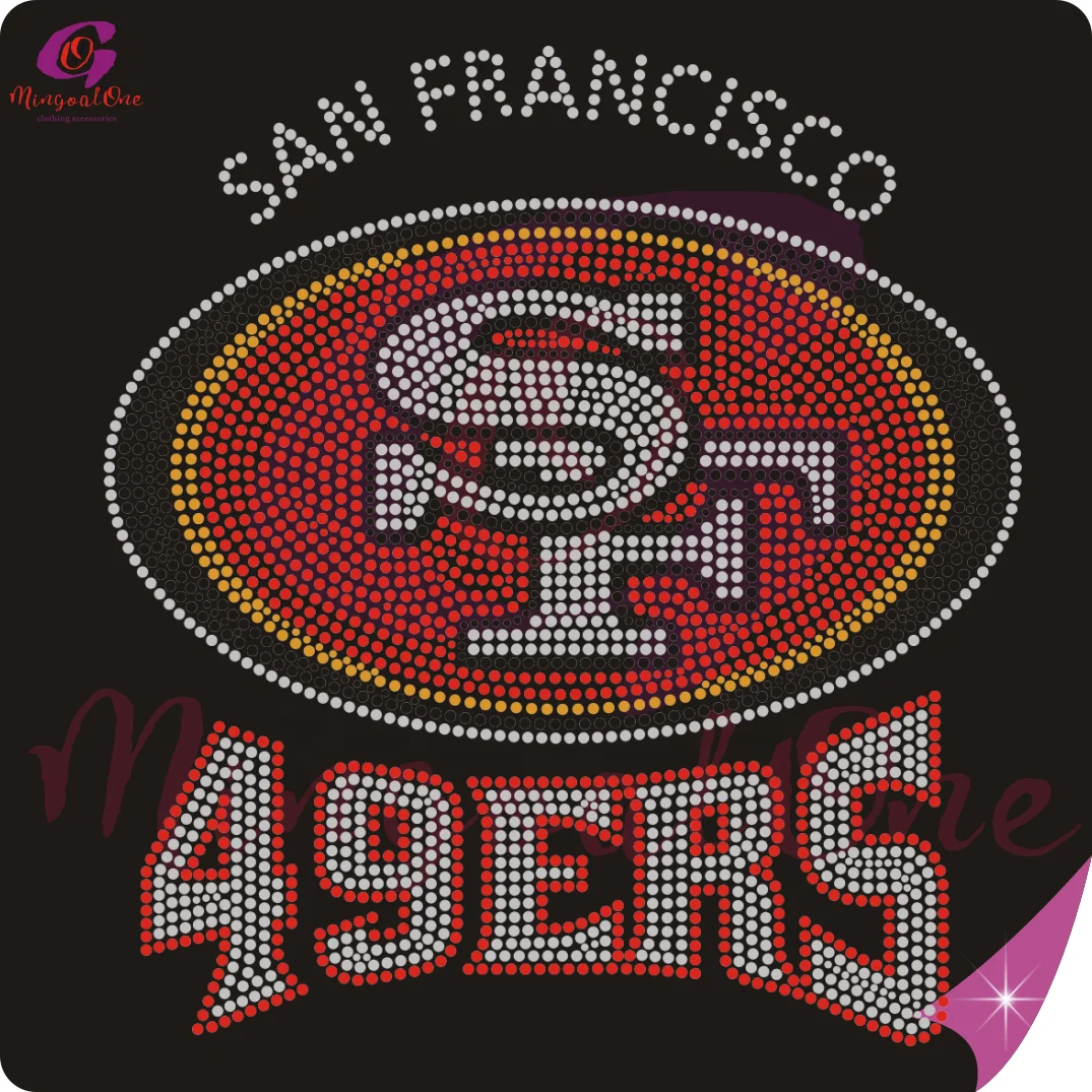 Factory Custom NFL Team Logo Rhinestone Iron on Design Customized NFL ...