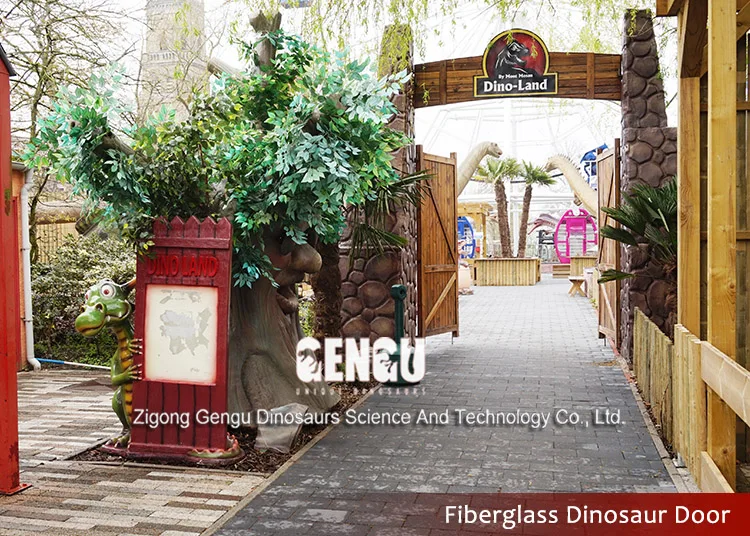 Dinosaur Park Entrance Fiberglass Dinosaur Gate - Gengu Dinosaurs