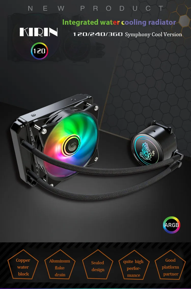 Ler Rgb Fan Water Cooling For Gaming Liquid Cooler Cpu Coolerintegrated ...