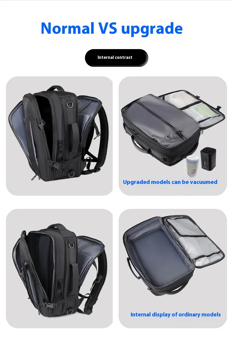 Portable Vacuum Seal Backpack Compression System Expandable Anti-theft ...