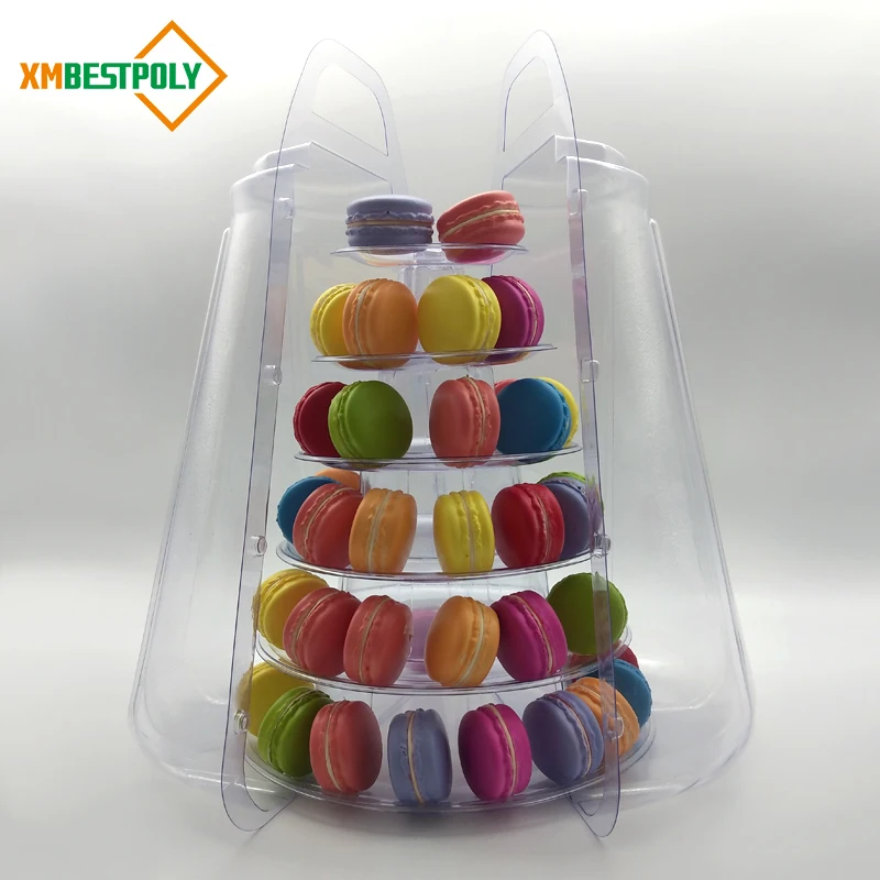 Hot Sale 4 Tiers Macaron Tower Mini Macaron Display Stand With Carrying ...