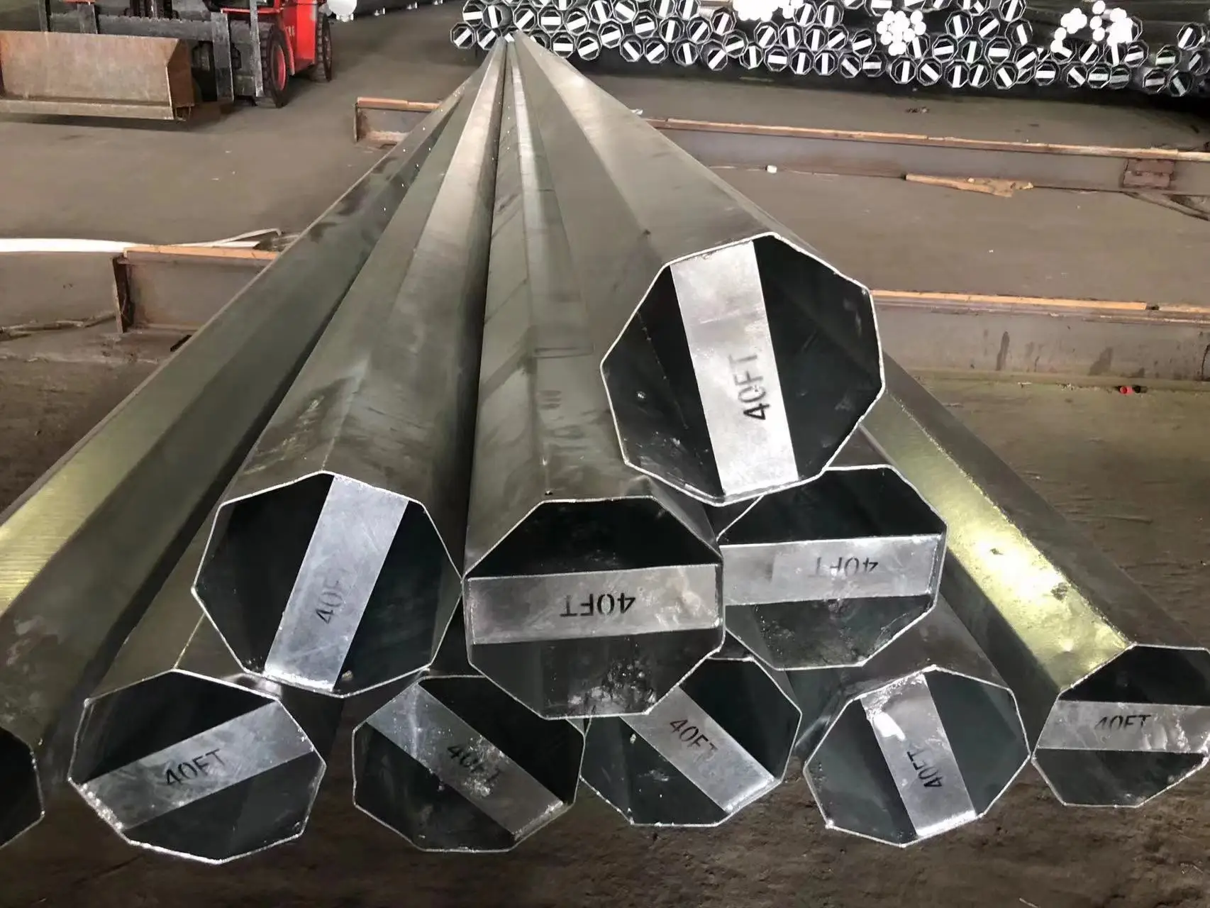 Galvanized Steel Decorative Octagonal Street Light Pole 8 Sides ...