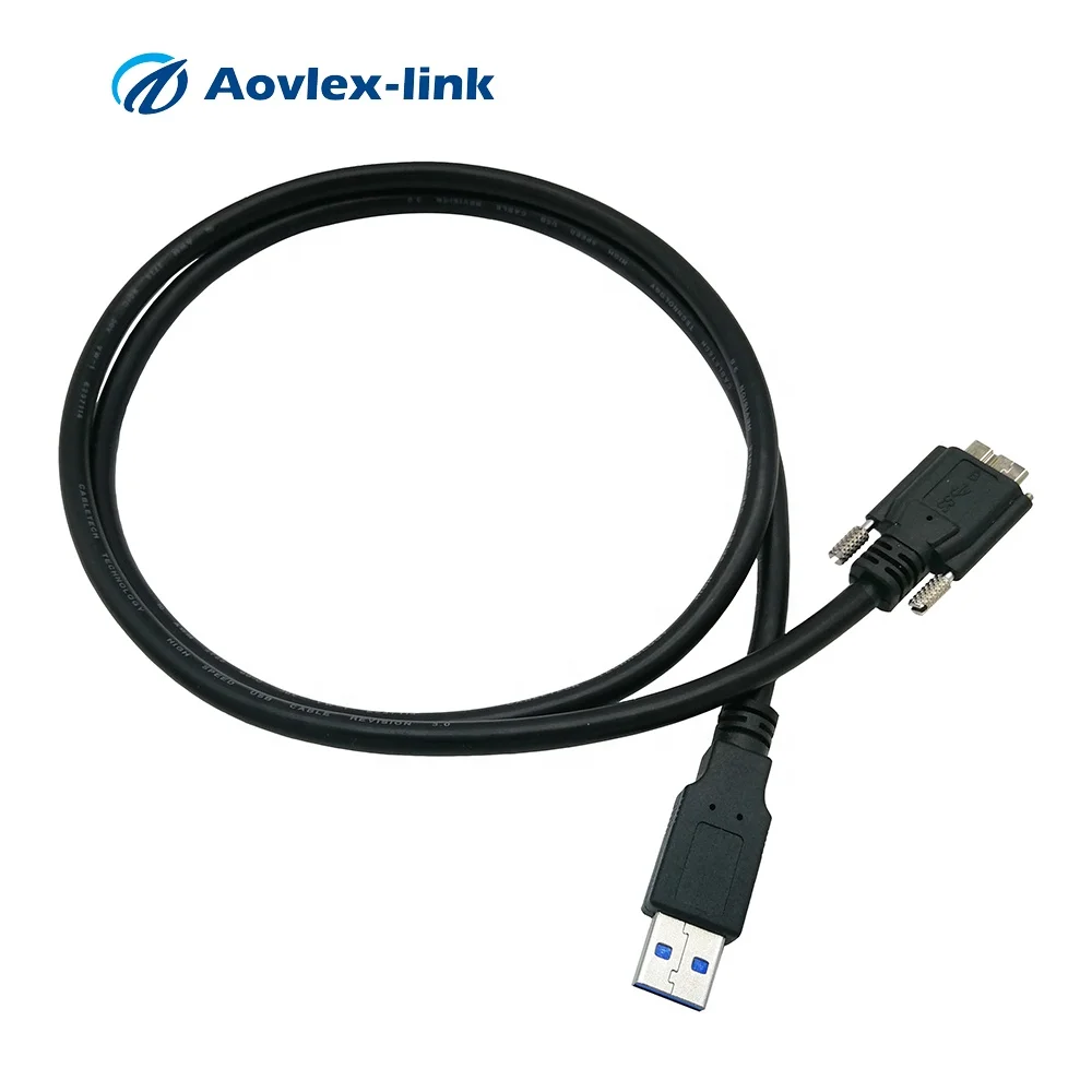 Usb 3.0 Type A To Micro B Male Cable With Double Screw Lock Industrial ...