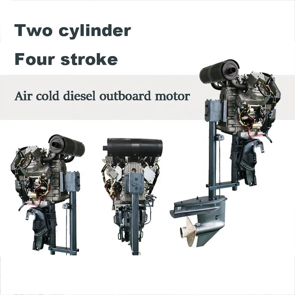40hp 4 Stroke Twin Cylinder Air Cooled Boat Engine Diesel Outboard Boat ...