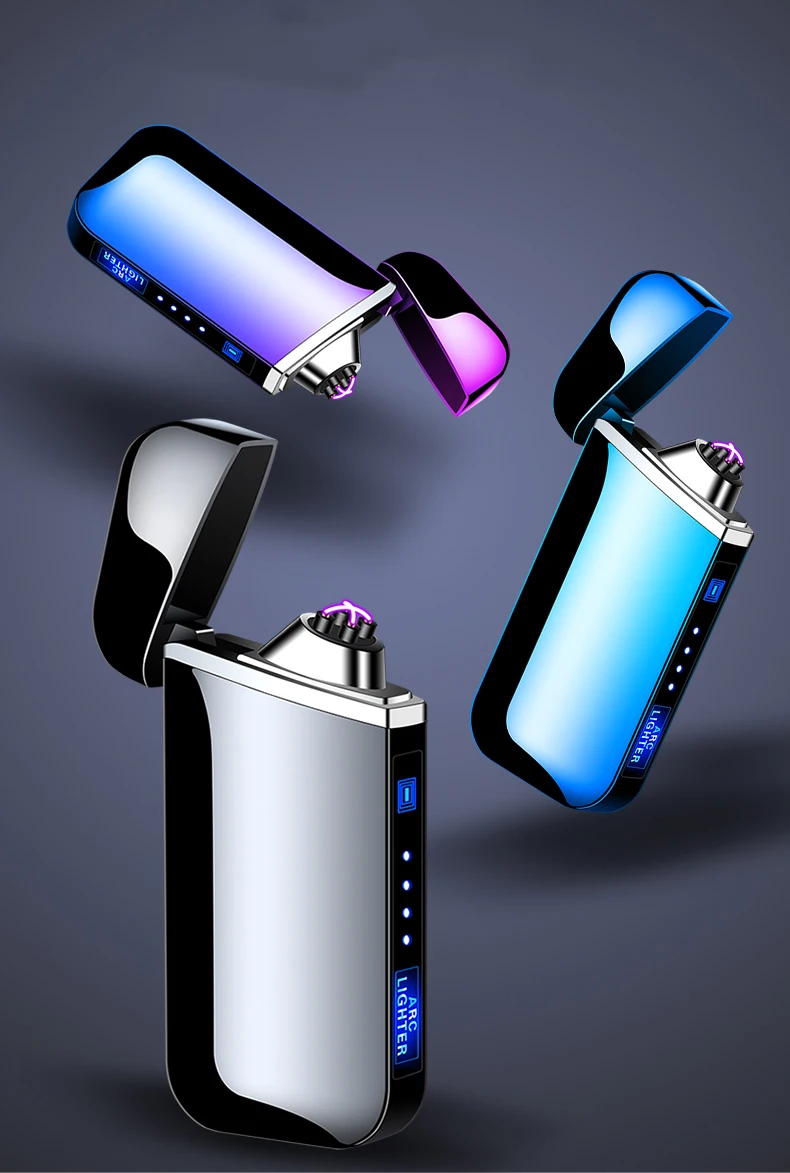 New Arrival High-End USB Double ARC Windproof Electric Lighter Plasma
