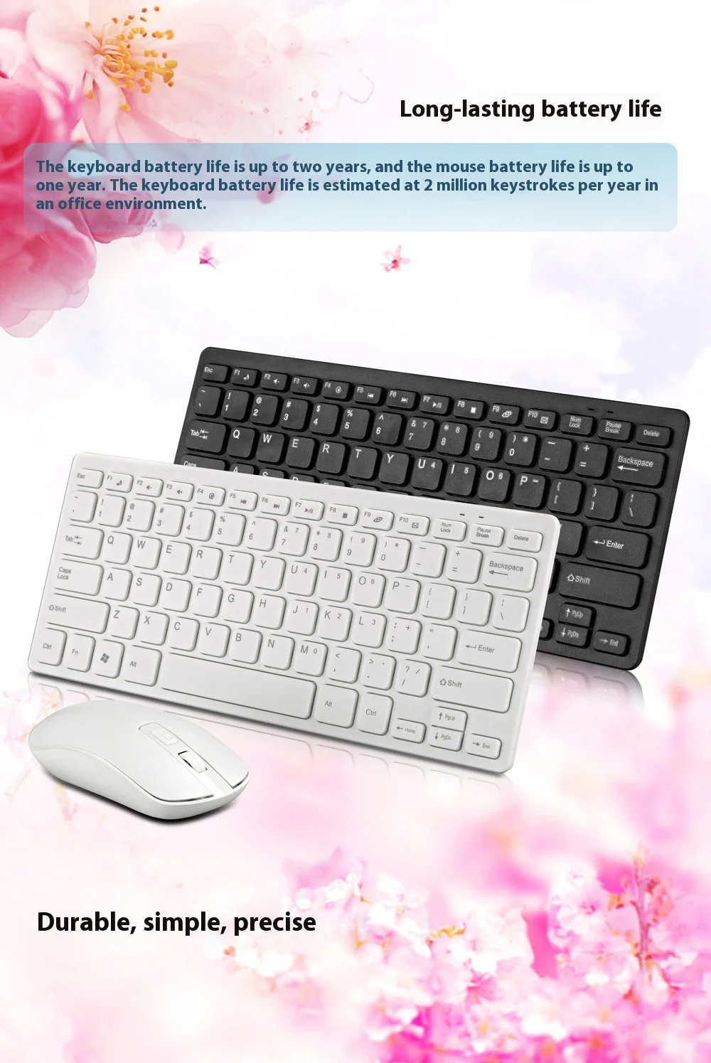 Wireless Keyboard and Mouse Set, Silent Mini Notebook, External ...