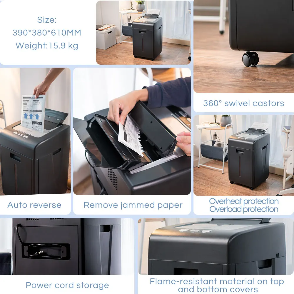 200 Sheet Auto Feed Paper Shredder - Micro Cut & Heavy Duty