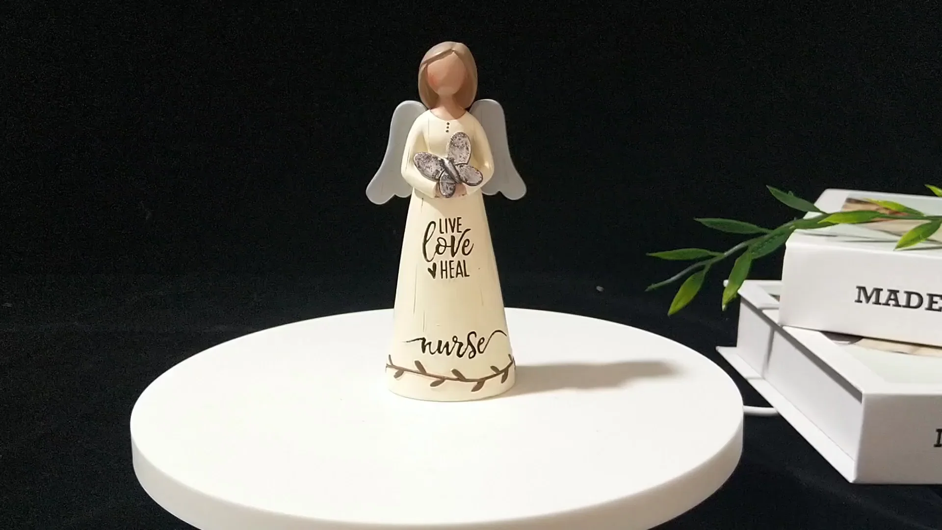 Hotsale Resin Small Angel Baby Wings Sitting Angel Figurines For Baby ...