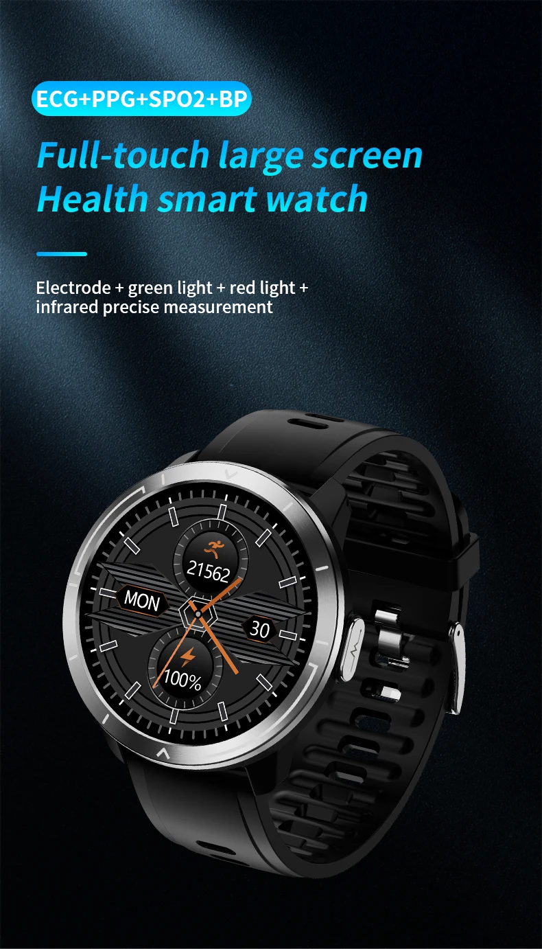 M18 Plus Smart Watch 2021 Body Temperature Smartwatch ECG PPG Accurate ...