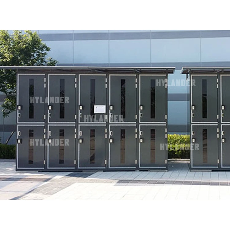 Bike Storage Cabinet Public Metal Double Decker Outdoor Bike Locker ...