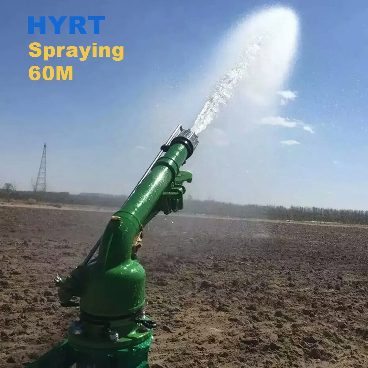 HYRT Big Farm Sprinkler Irrigation System 62m Long Shoot Radius 360 ...