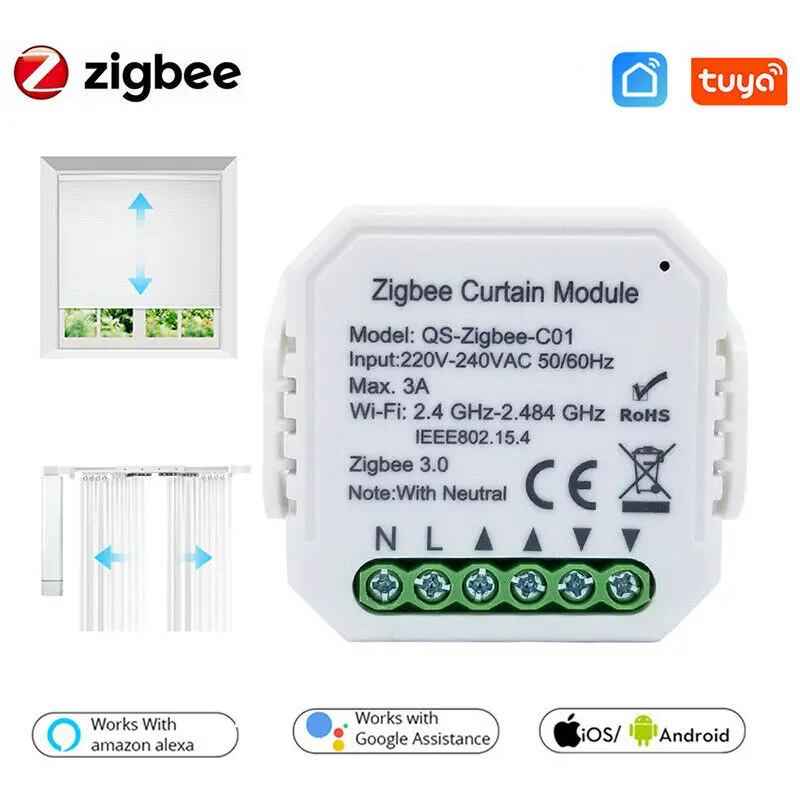 Aihomestyle Zigbee Double Relay Switch for Blinds - Smart Control