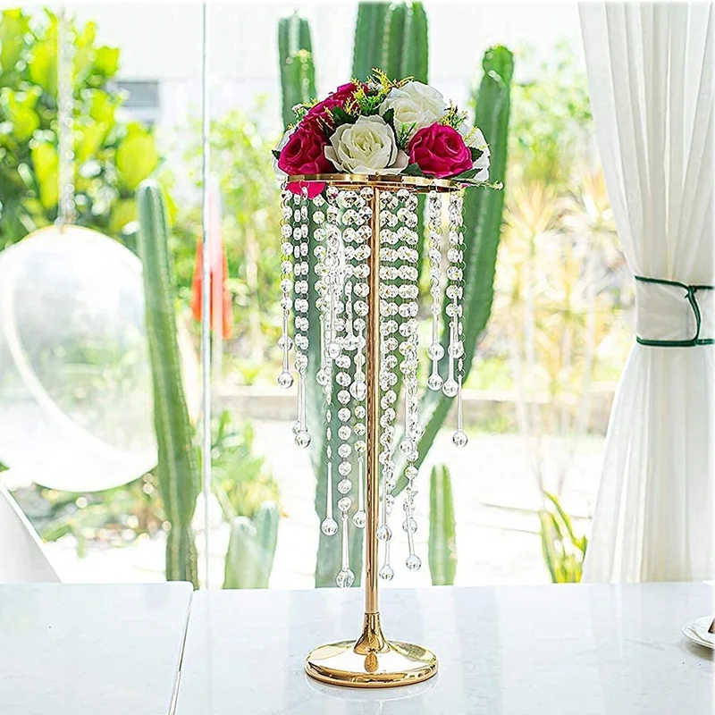 Road Lead Gold Metal Flower Table Stand Wedding Table Centerpiece ...