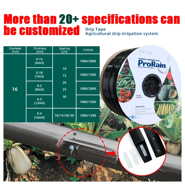 16mm Drip Line Irrigation System for Greenhouses & Vegetables