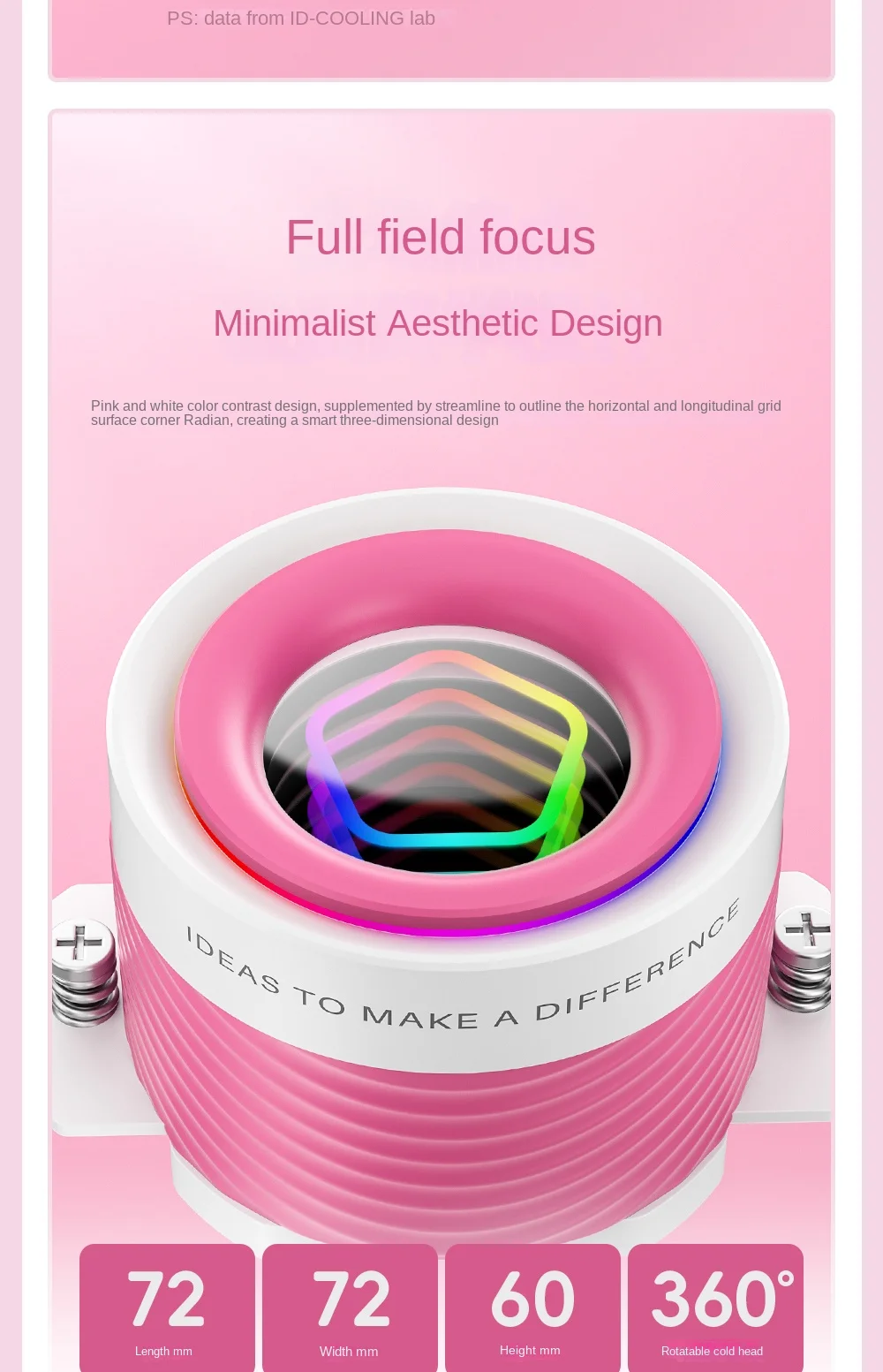 IDCOOLING PINK 240 ARGB - Efficient Water-Cooled CPU Radiator