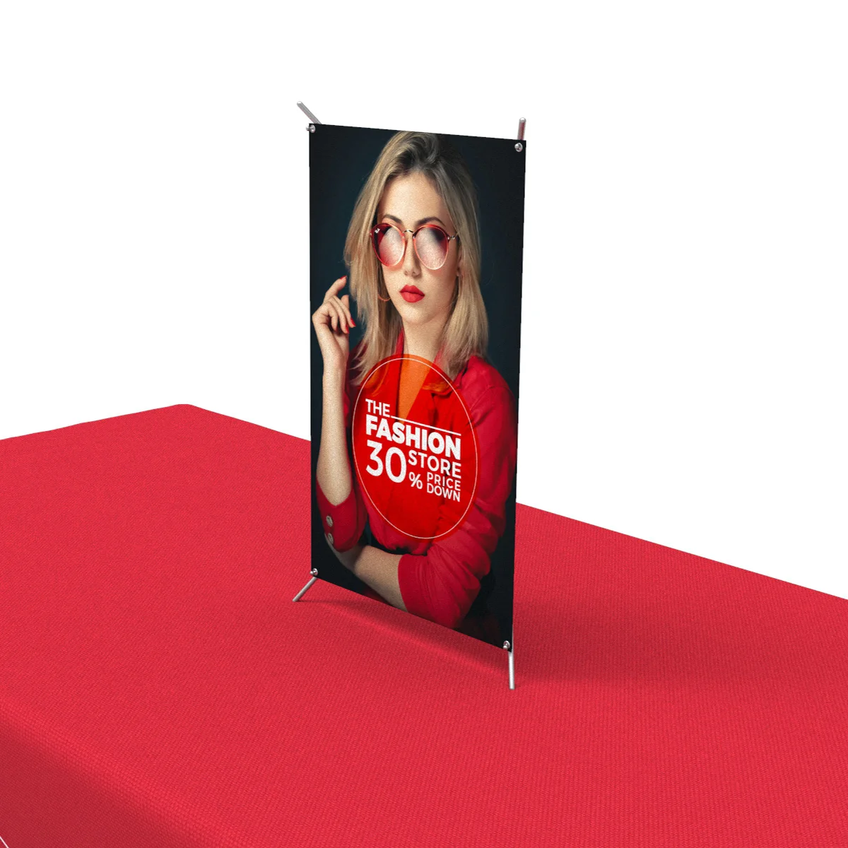 Tabletop X Banner Counter Desktop Mini X Banner Stand for Advertising ...
