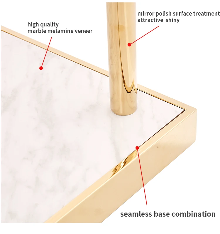 High End Led Light Boutique Shiny Gold Clothing Racks For Retail Store ...