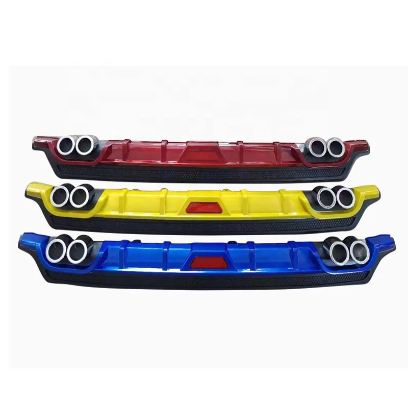 Car Accessories Universal Rear Bumper Diffuser Lip with Exhaust Tip ABS ...
