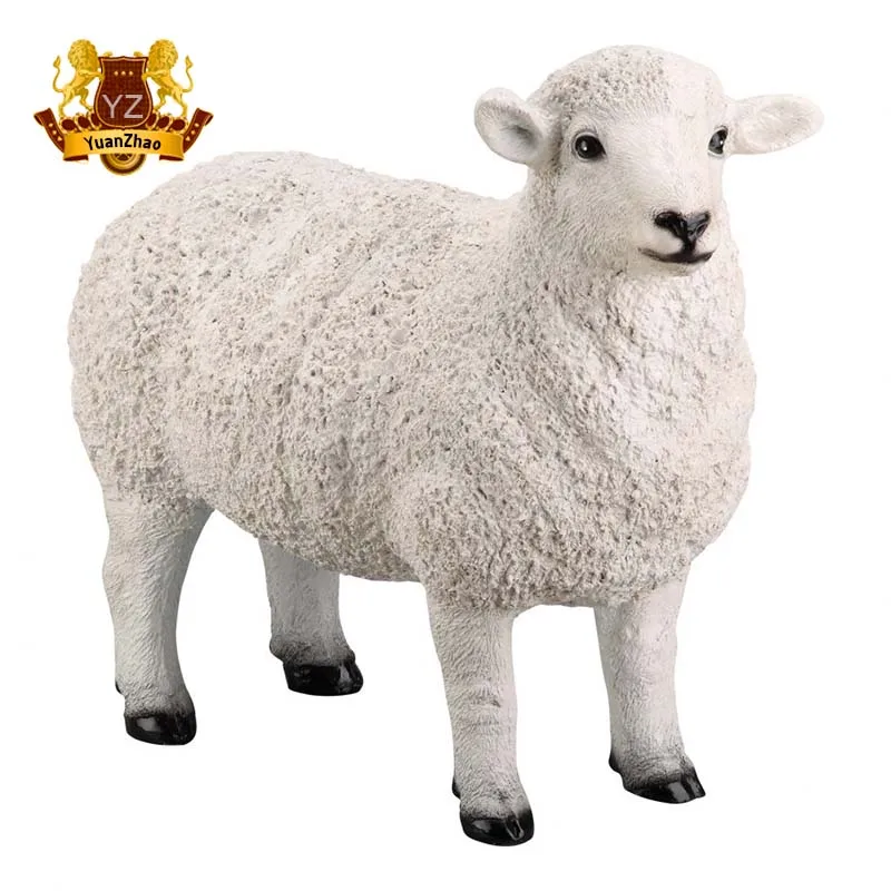 Outdoor Decoration: Fiberglass Suffolk Sheep Standing Lamb Resin Garden ...