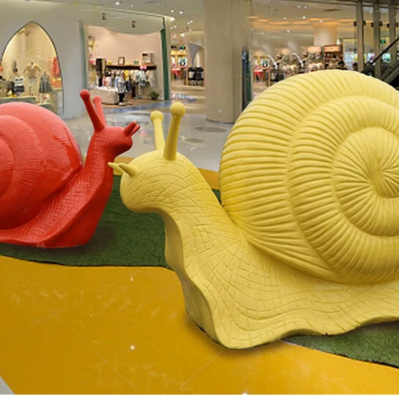 Customize Outdoor Fiberglass Animal Snail Statue Sculpture Life Size ...