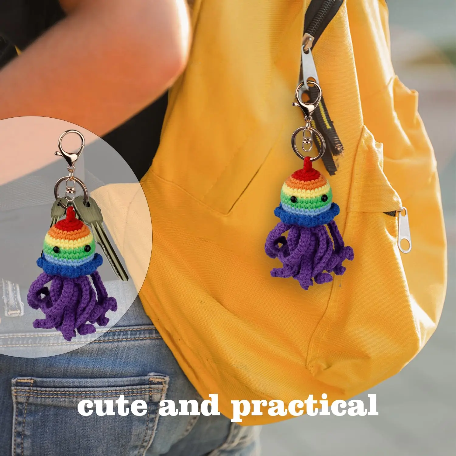 Handmade Crochet Keychain Stuffed Animal Crafts Knitted Crochet Toys ...