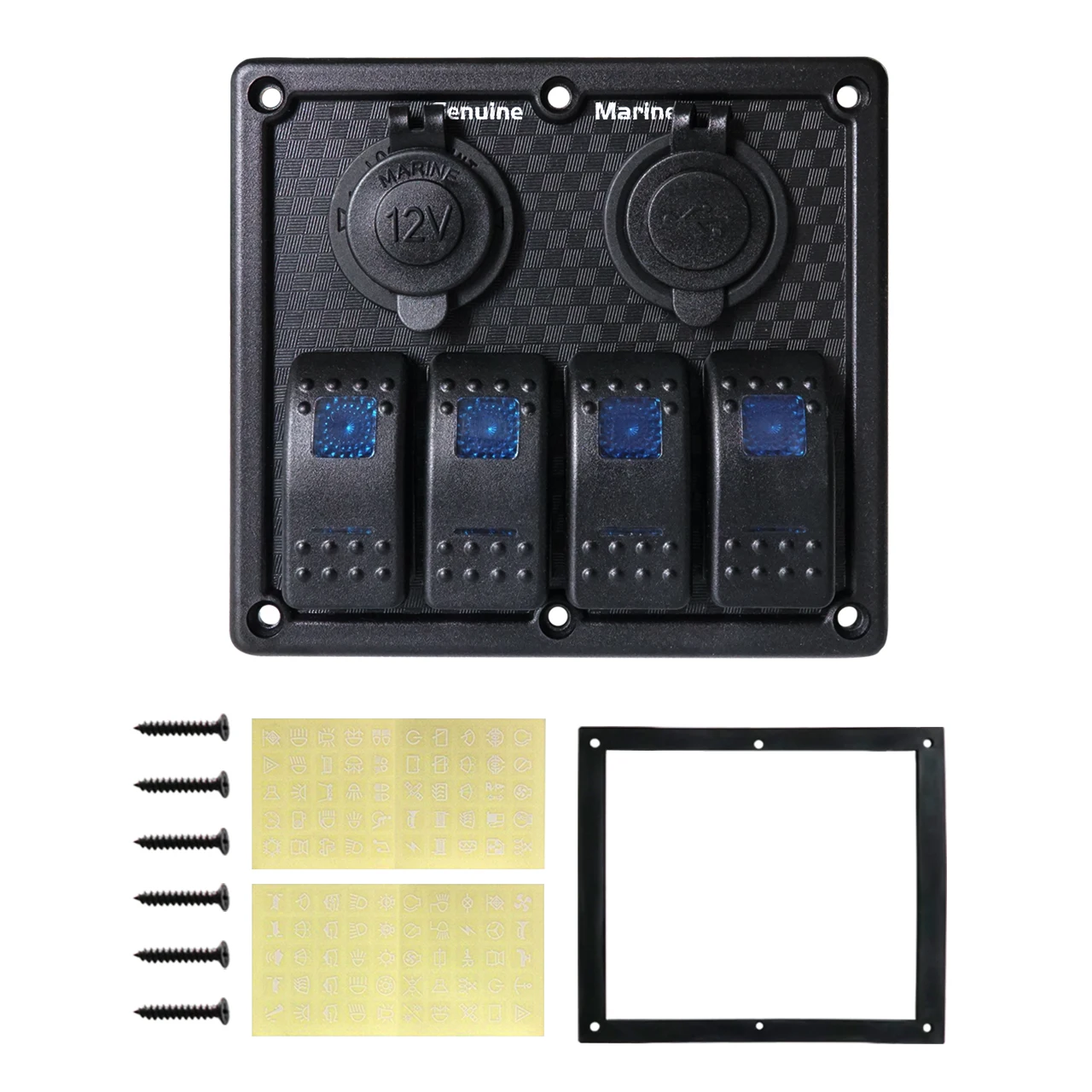 Aluminum Marine Switch Panel 4 Gang Rv Vehicle Electrical Switch Panels ...