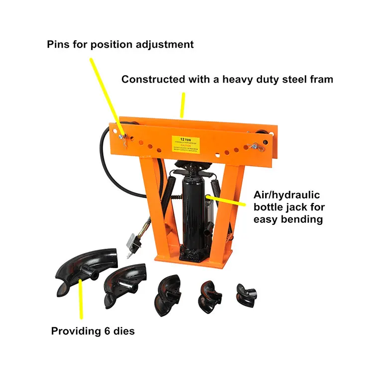 12 Ton Air Manual Pipe Bender Hydraulic Hand - Customized Support