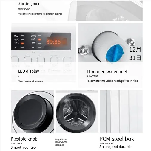 8KG Compact Front-Load Washing Machine Energy-Saving Automatic Roller ...