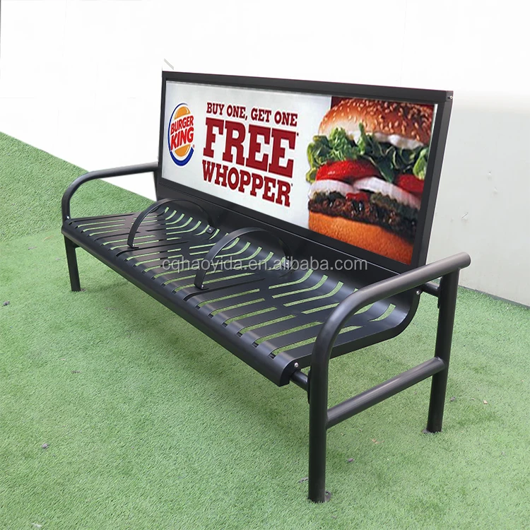 Factory Multi-color Steel Advertising Bench Modern Metal Bus Stop Seat ...