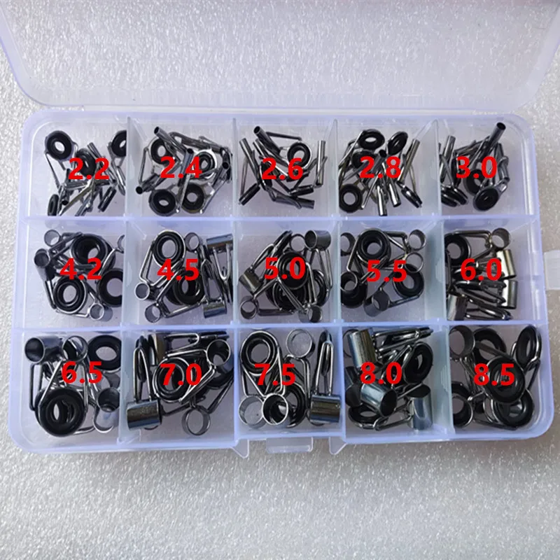 75pcs/box Boxed Sea Rod Guide Ring Suit Ceramic Wire Ring Guide Ring ...