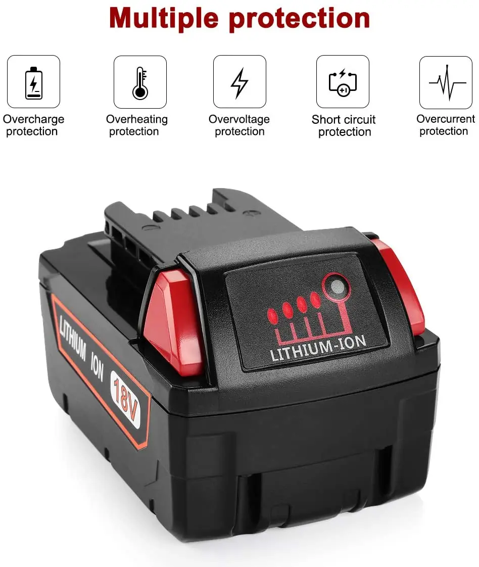 Gift For M18 5ah Batteries For Milwaukee 18v Power Tools Wrench Drills ...