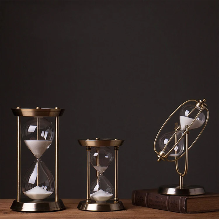 24 Hour Sand Glass - Antique Large Brass Hourglass Timer