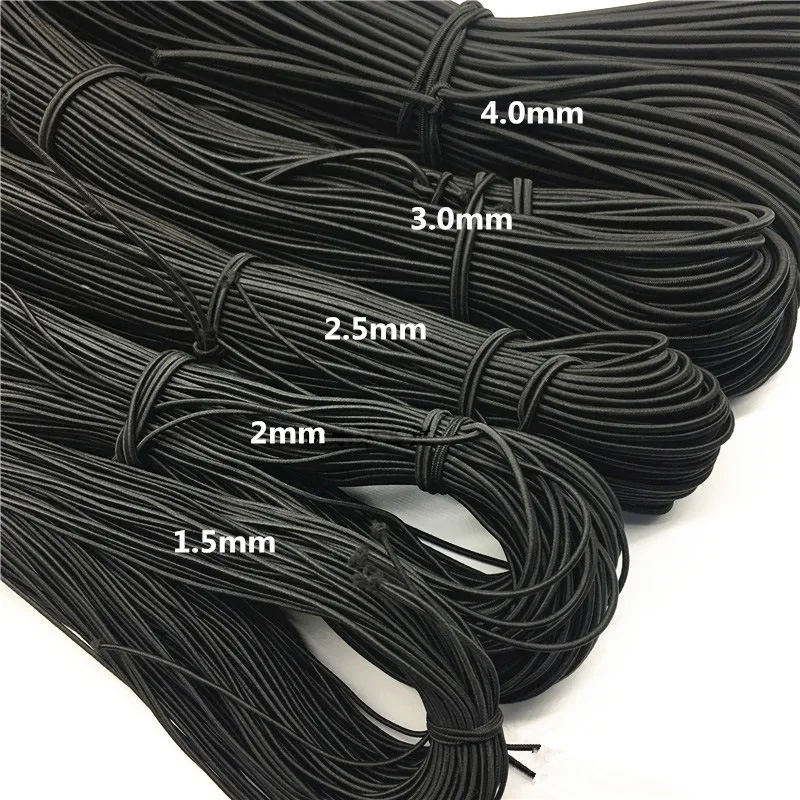 1mm 1.5mm 2mm 2.5mm 3mm Sewing Black White Round Band Rope Earloop Cord ...