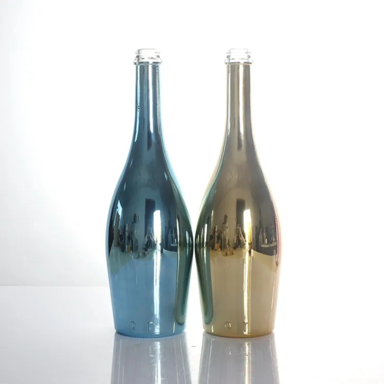 Electroplating Glass Bottle Golden Color 750ml Liquor Wine Whiskey ...
