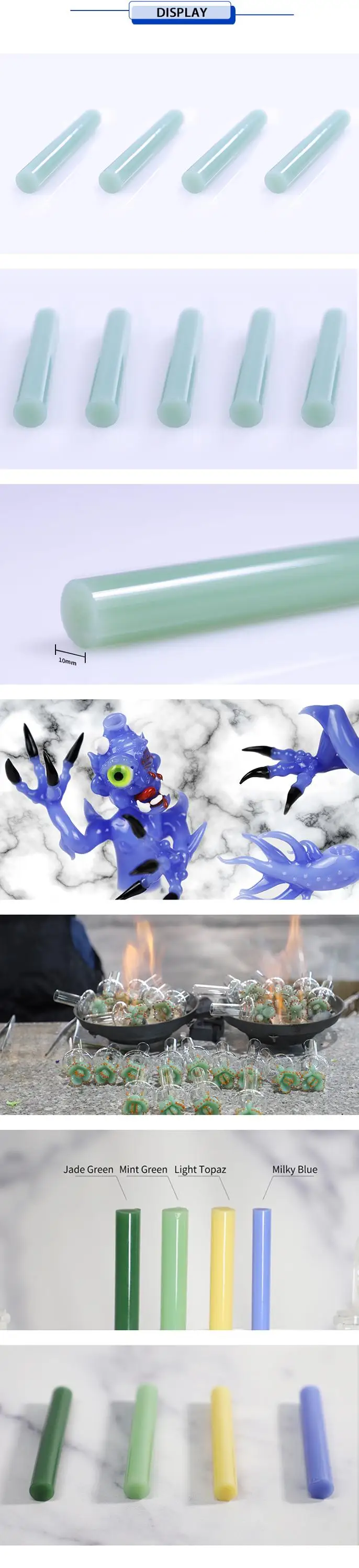 Wholesale 10mm Solid Glass Rods - High Heat Resistant