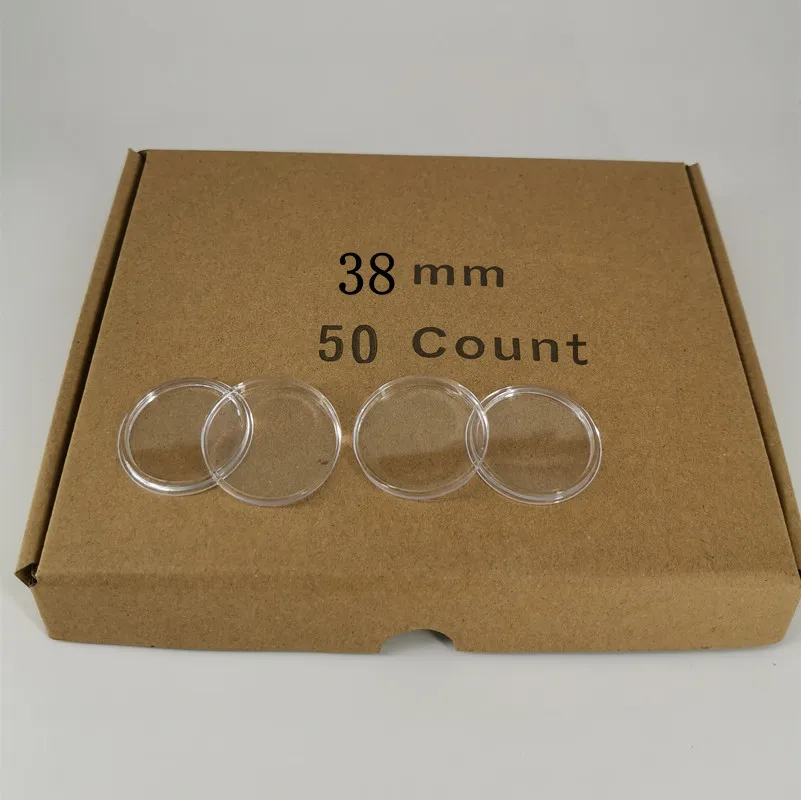 38mm, 39mm & 40.6mm American Dollar Coin Capsules - 50pcs in Carton for ...