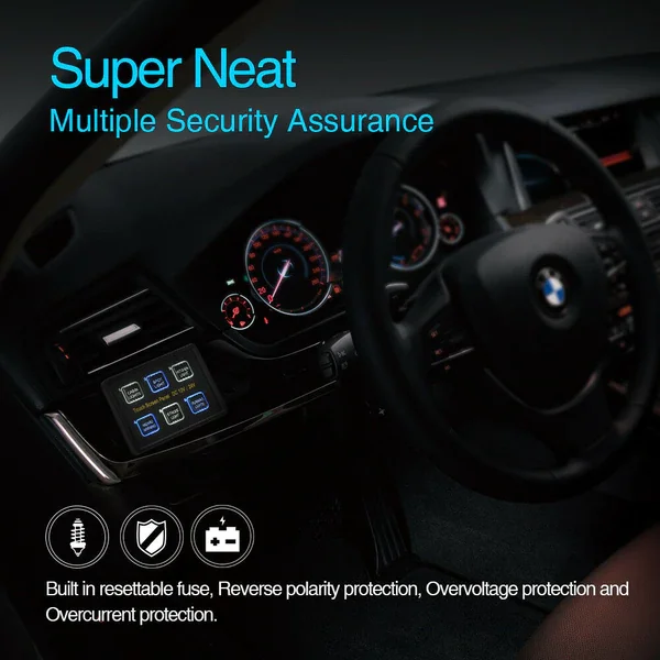 Car Boat Truck Caravan 12V 24V 6 Gang LED Touch Screen Control Panel