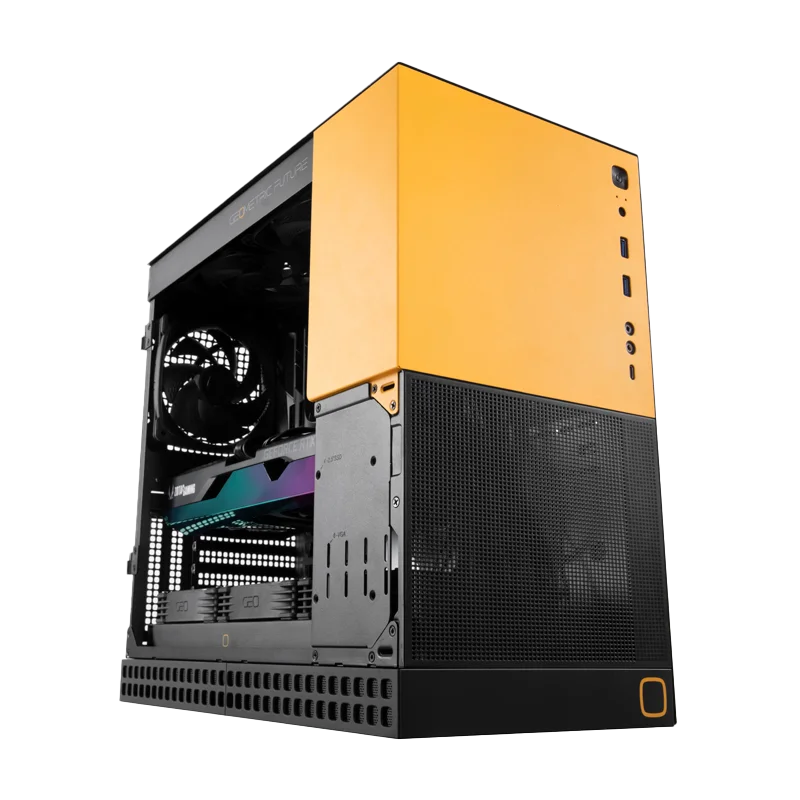 King Arthur Black Computer Case Itx Atx Case Support Tempered Glass ...