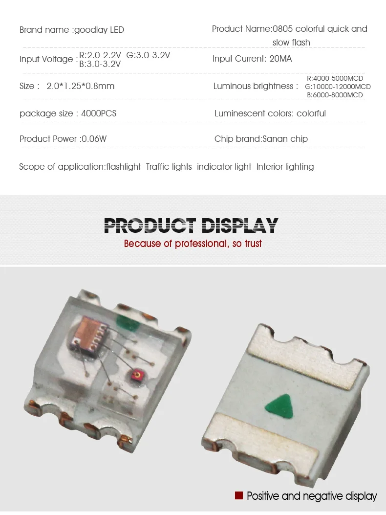 Smd 0807 0805rgb Tri-color Led Diode Built-in Ic Fast And Slowly ...