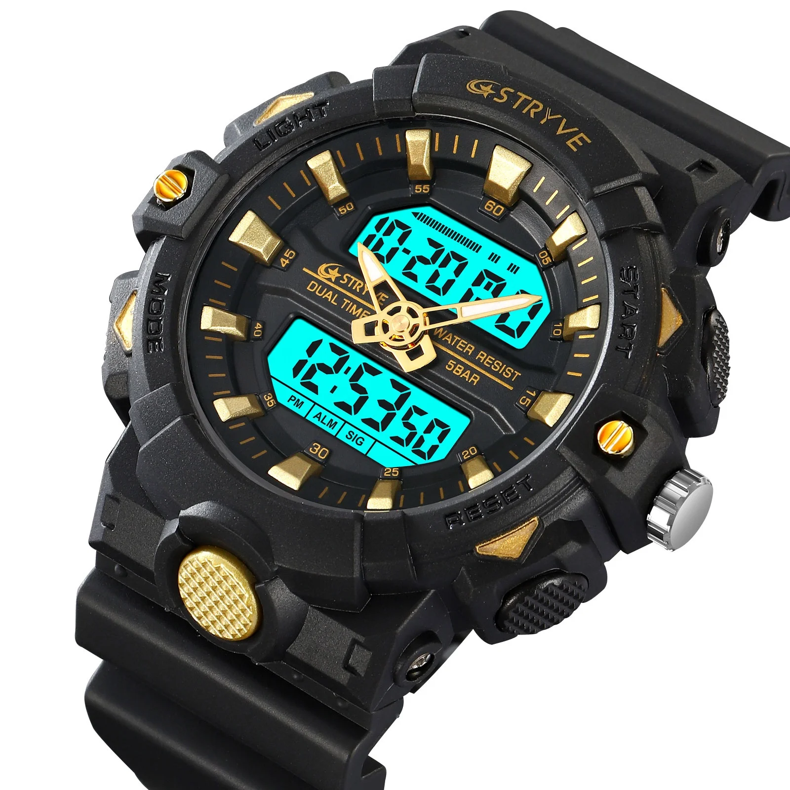 New Style Watch Digital-analog Dual Movement Good Quality Men's Watches ...