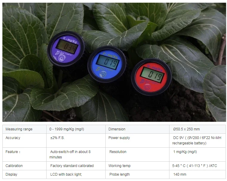 2020 Digital Soil Instant Available Npk Fertility Nutrient Tester Meter ...