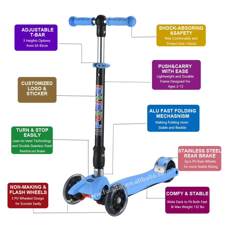Tarcle-trottinette pliable j14en71 pour enfants, Scooter manuel à ...