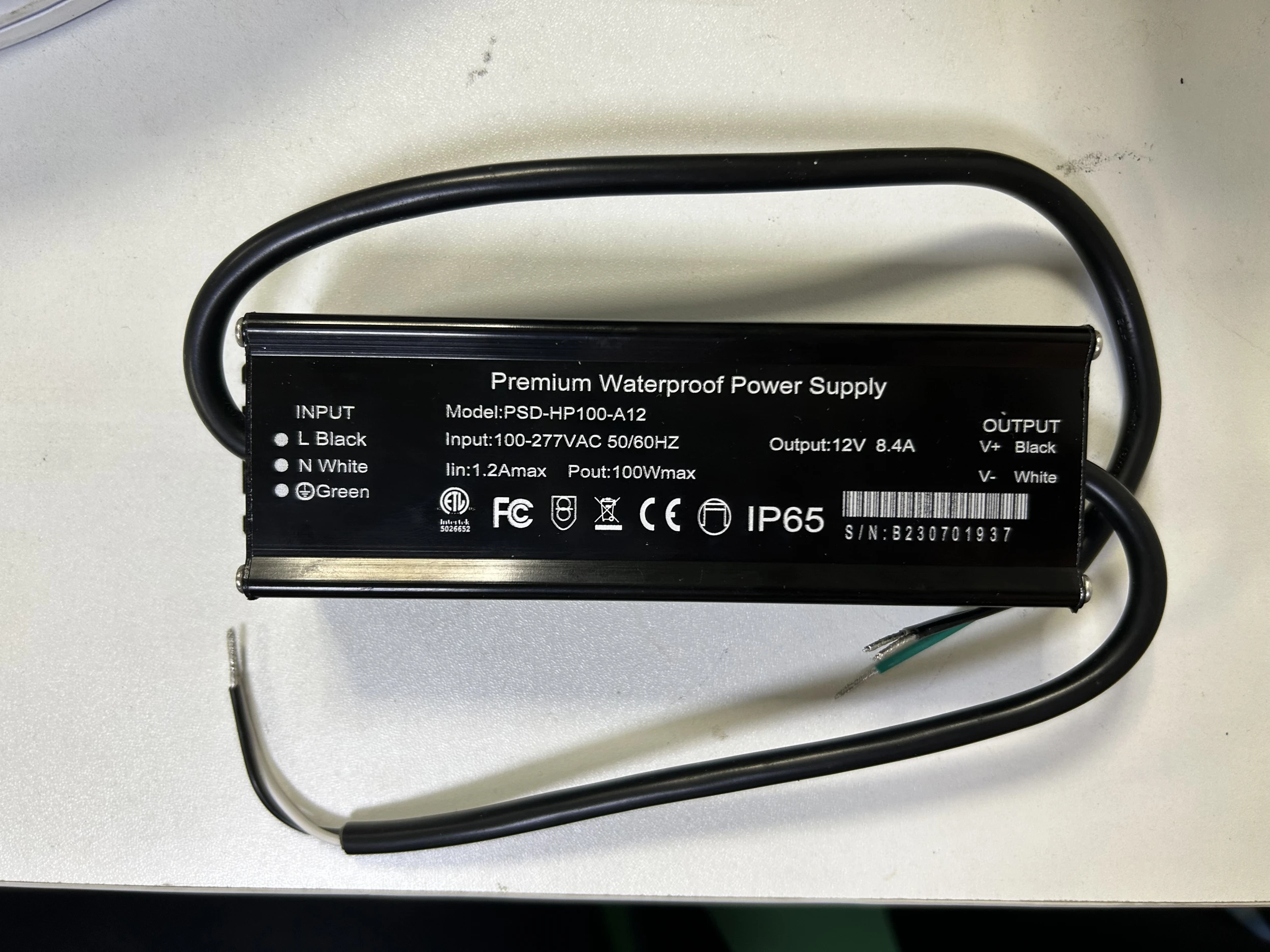 Etl Listed Led Driver Transformer Adapter 60w 12v Dc 5a 100-277v Ac To ...