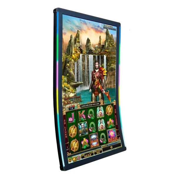 43 Inch Curved Gaming Monitor J Shaped Casino Touch Screen For Slot ...