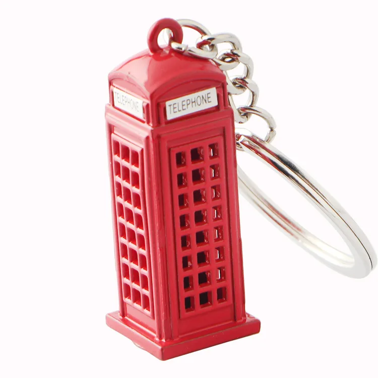 London Red Bus Red Telephone Booth Keyring England Souvenir Keychain ...