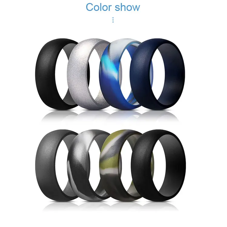 Custom Couple Rubber Finger Ring Band Jewelry for Men