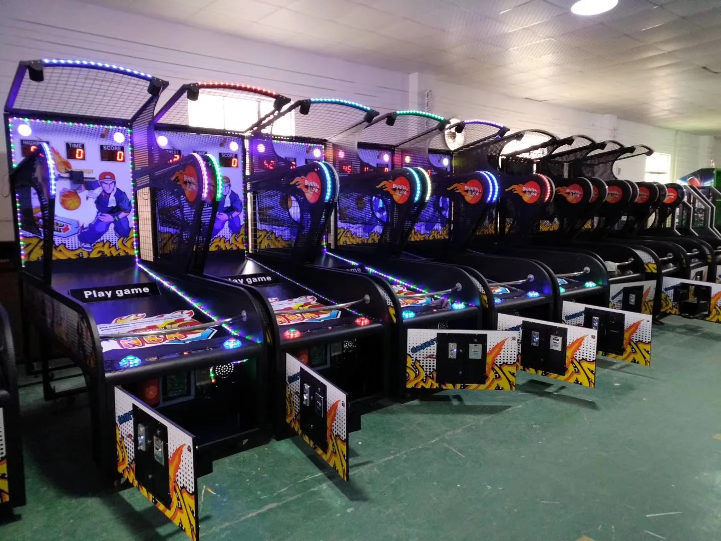 Adult Indoor Electronic Coin Operated Skill Shooting Street Basketball ...