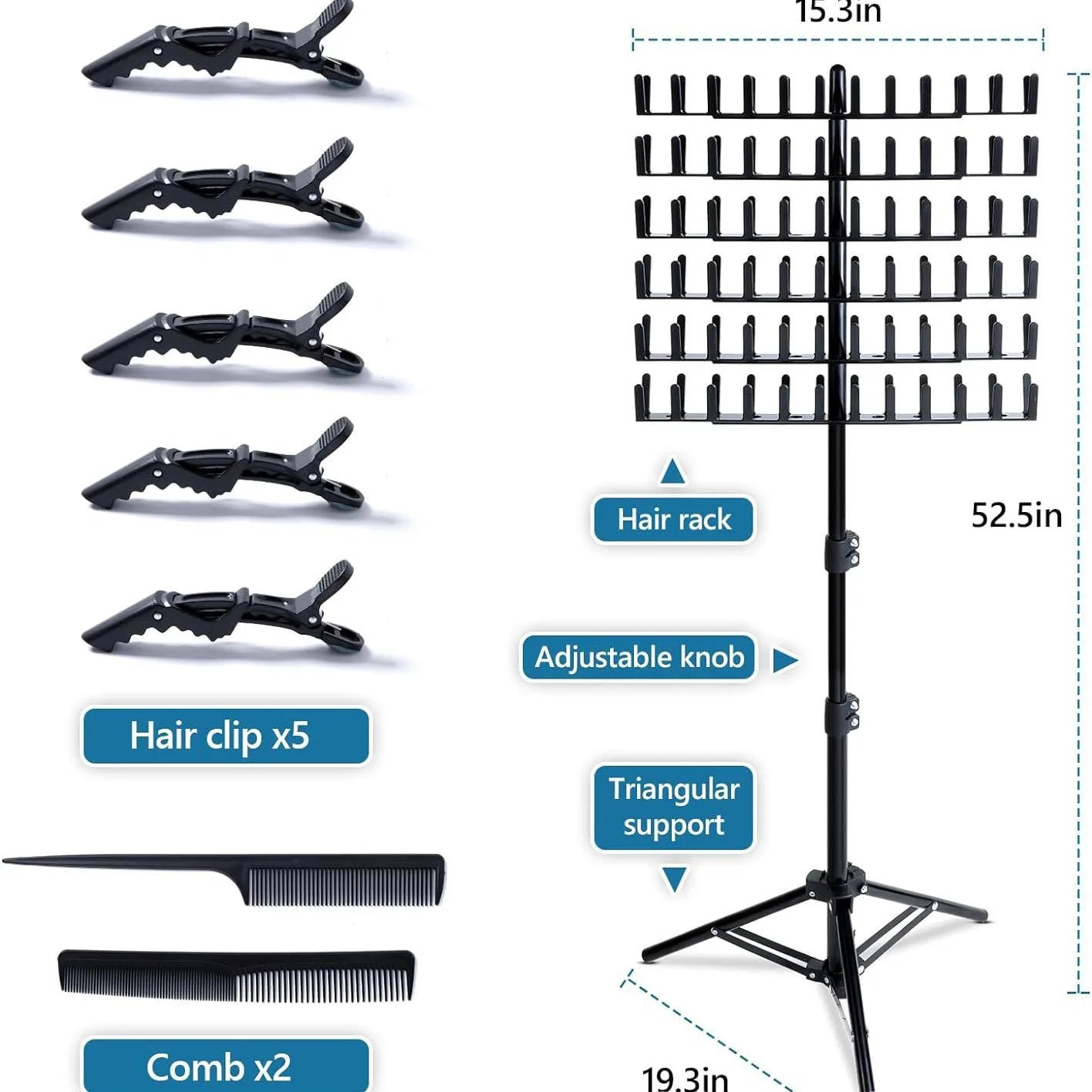 Wig Braiding Stand Salon Pegs Braiding Hair Rack Display Stand Height ...
